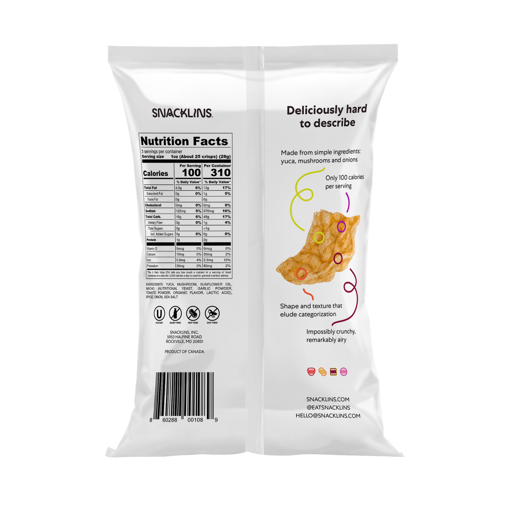Nacho SNACKLINS | Cheesy, Crunchy & Plant-Based Snack